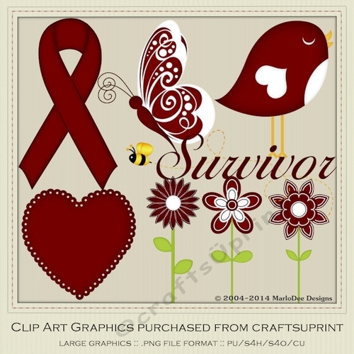 Burgundy Awareness Ribbons & Graphics - CUP719105_70864 | Craftsuprint