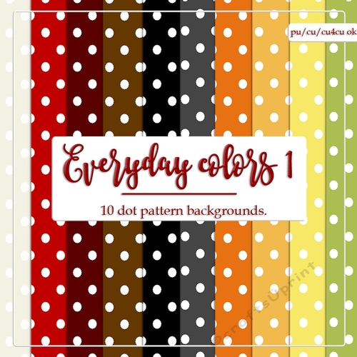 Everyday Colors 1 - Polka Dot Patterns A4 Size Digital Backgrounds ...