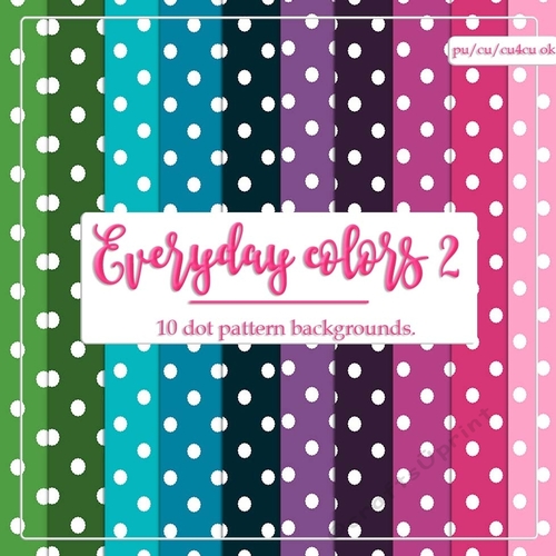 Everyday Colors 2 - Polka Dot Patterns A4 Size Digital Backgrounds ...