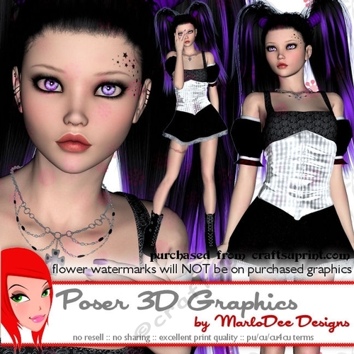 Goth Girl Poser Graphics - CUP730856_70864 | Craftsuprint