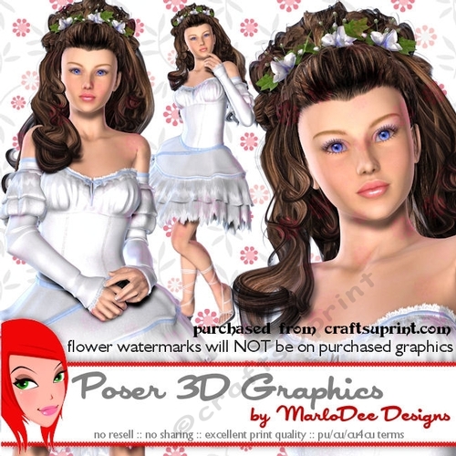 Cherry Blossom Girl in a White Dress Poser Graphics - CUP730871_70864 ...