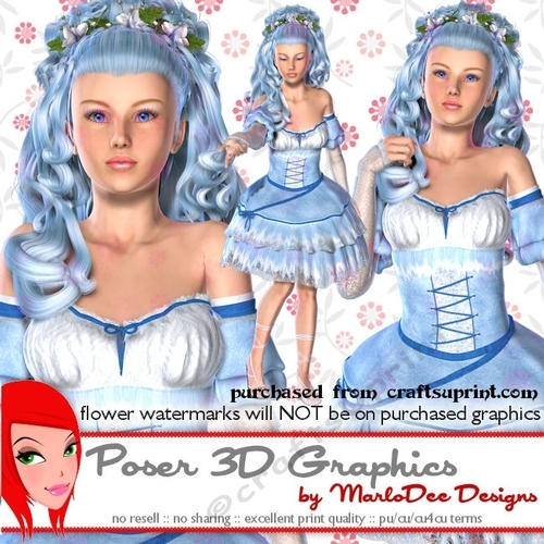 Cherry Blossom Girl in a Blue Dress Poser Graphics - CUP730873_70864 ...