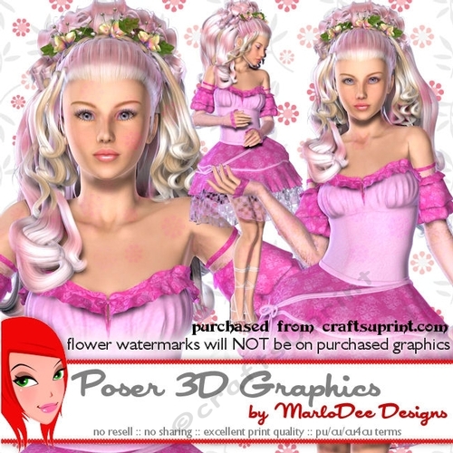 Cherry Blossom Girl in a Pink Dress Poser Graphics - CUP730875_70864 ...