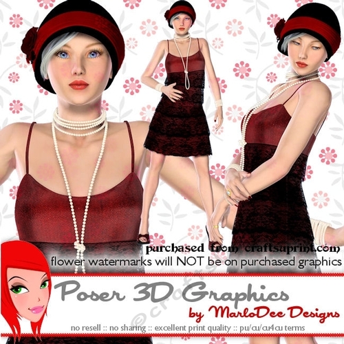 Retro 1920s Flapper Woman Style Poser Graphics - CUP730877_70864 ...