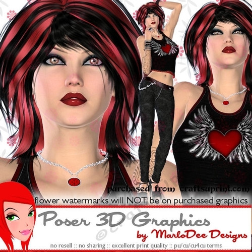 Sexy Rock Star Woman Poser Graphics pkg2 - CUP731209_70864 | Craftsuprint