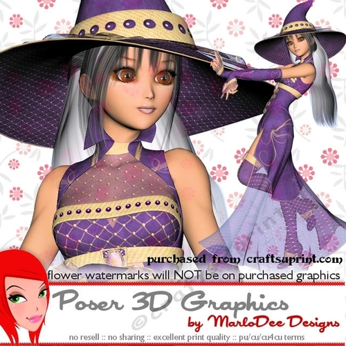 Halloween Witch Girl Poser Graphics set 4 - CUP731256_70864 | Craftsuprint