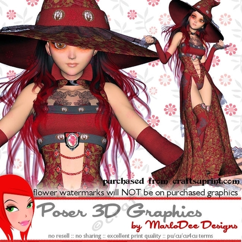 Halloween Witch Girl Poser Graphics set 5 - CUP731257_70864 | Craftsuprint