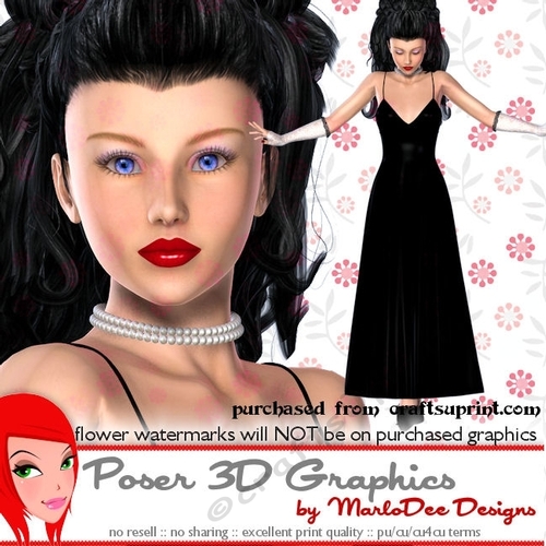 Elegant Woman in a Black Dress Poser Graphics - CUP731259_70864 ...