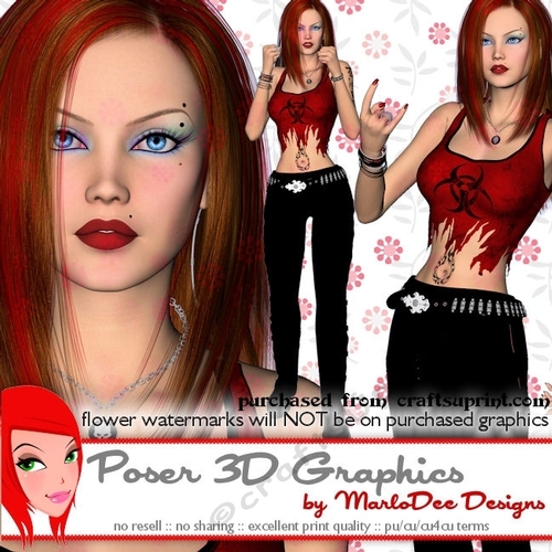 Sexy Punk Woman Poser Graphics set 3 - CUP731290_70864 | Craftsuprint
