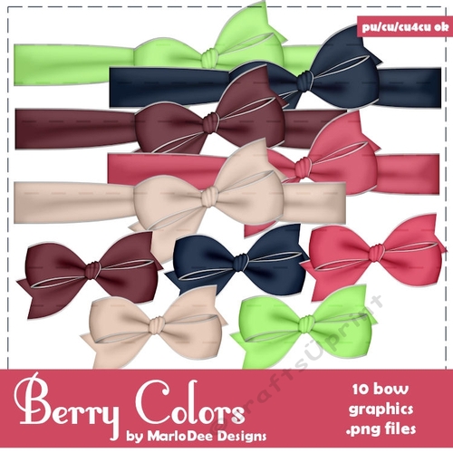 Berry Colors Bow Graphics set 1 - CUP733581_70864 | Craftsuprint