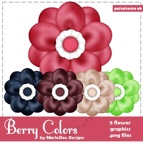 Berry Colors Flower Graphics set 1 - CUP733583_70864 | Craftsuprint
