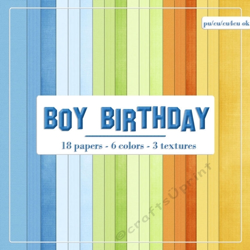 Boys Birthday Colors Digital Cardstock Paper Backgrounds - CUP733649 ...