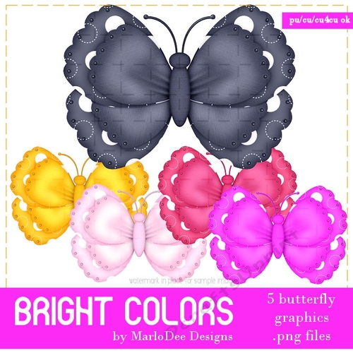 Bright Colors Digital Butterflies pkg 2 - CUP733669_70864 | Craftsuprint