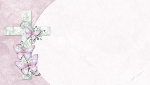 Cross with Butterflies on Pink & Cream Background - CUP734742_70864 ...