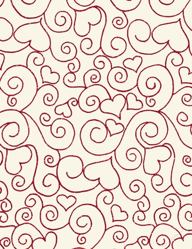 Red Glitter Heart Design on A4 Size Digital Paper Cream Background ...