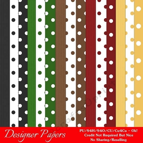 Little Autumn Girls Colors Cardstock & Polka Dot Patterns A4 Digital ...