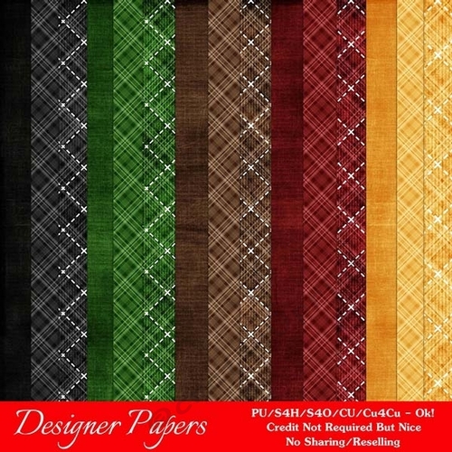 Little Autumn Girls Colors Cardstock & Plaid Patterns Digital Paper ...