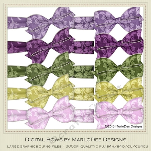 Spring Colors 4 Digital Bows - CUP736053_70864 | Craftsuprint