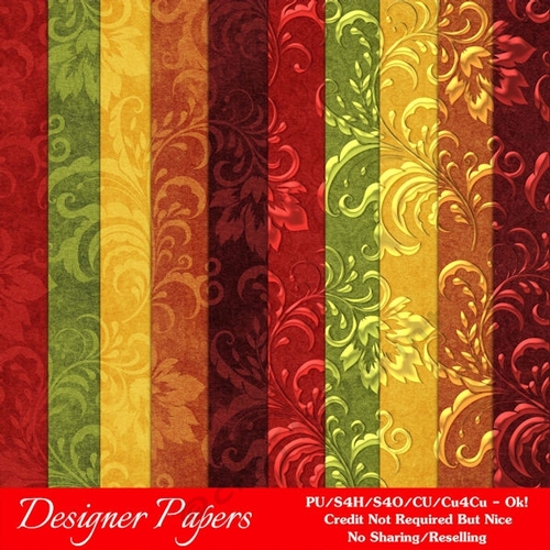 Fall Season Colors 1 A4 Size Elegant Floral Pattern - CUP743130_70864 ...