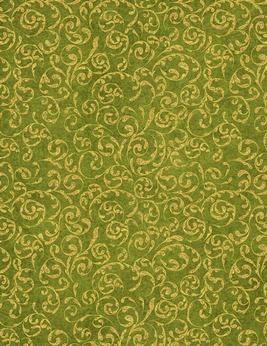 Elegant Green with Glitter Vine Leaves Pattern A4 Size Background {FC1 ...