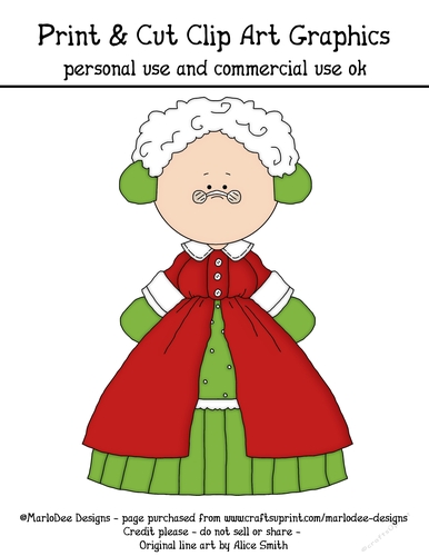 Mrs Claus Clip Art Graphic - CUP746945_70864 | Craftsuprint