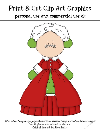 Mrs Claus Clip Art Graphic - design 2 - CUP746946_70864 | Craftsuprint