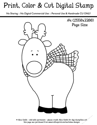 Christmas Reindeer Digital Stamp - CUP746951_70864 | Craftsuprint