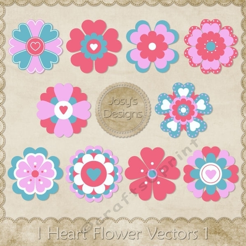 I Heart Flowers Layered Templates Pkg 1 - CUP748560_70864 | Craftsuprint