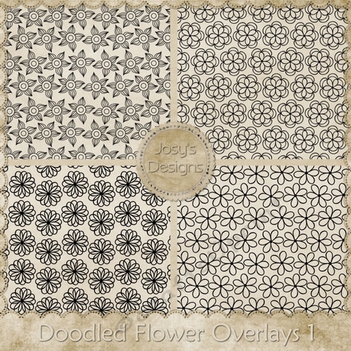 Doodle Flower Overlays - CUP748573_70864 | Craftsuprint