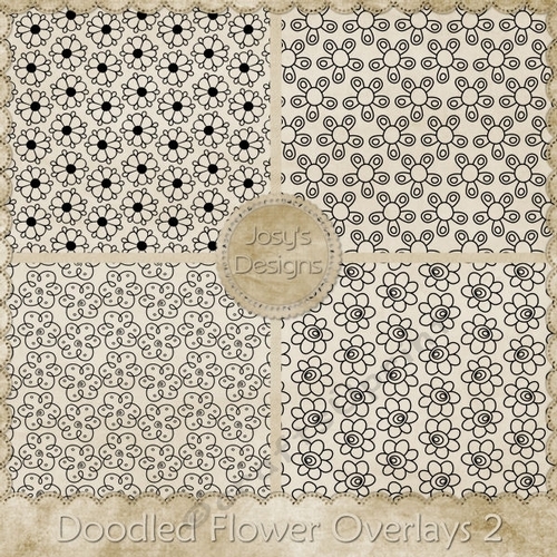 Doodle Flower Overlays Pkg 2 - CUP748574_70864 | Craftsuprint
