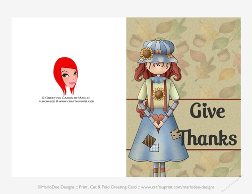 Give Thanks Country Girl Cut & Fold 5x7 Thanksgiving Card - CUP748578 ...