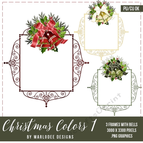 Christmas Colors 1 - Decorated Frames with Holiday Bells - CUP752135 ...