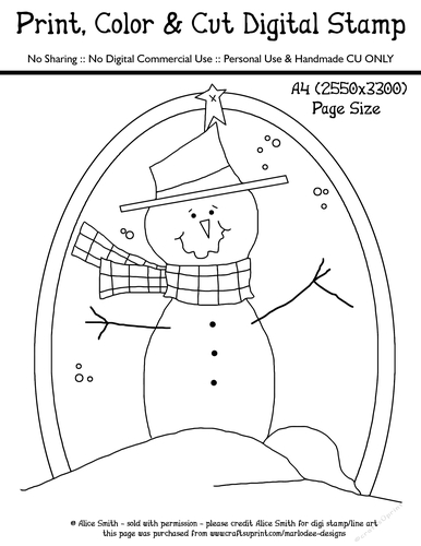 Snowman Scene - Frosty the Snowman - Large Digital Stamp - CUP753967 ...