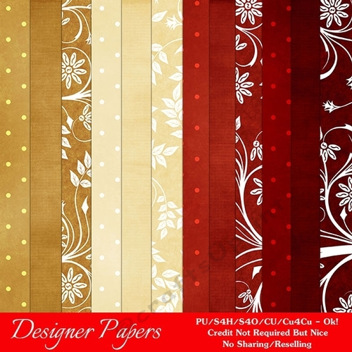 Christmas Colors 3 Cardstock, Dots & Floral A4 Size Digital Paper ...