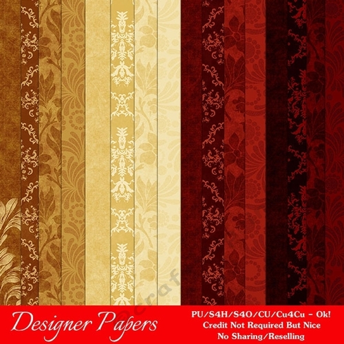 Christmas Colors 3 Elegant Damask Style Patterns A4 Digital Paper ...