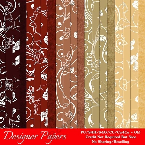 Christmas Colors 6 Floral Patterns A4 Size Digital Paper Backgrounds ...