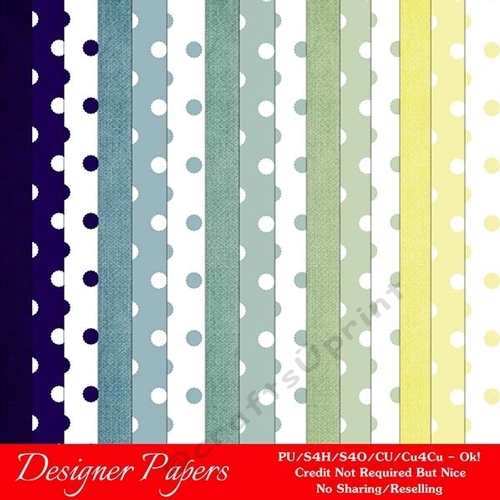 Nautical Colors - Cardstock & Polka Dots A4 Digital Paper Backgrounds ...