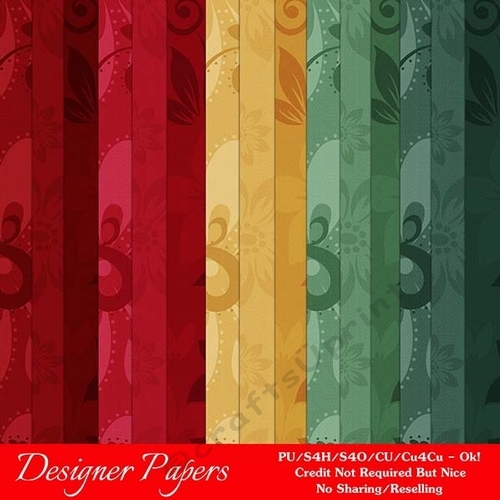 Christmas Colors 8 Floral Designs A4 Digital Paper Backgrounds ...