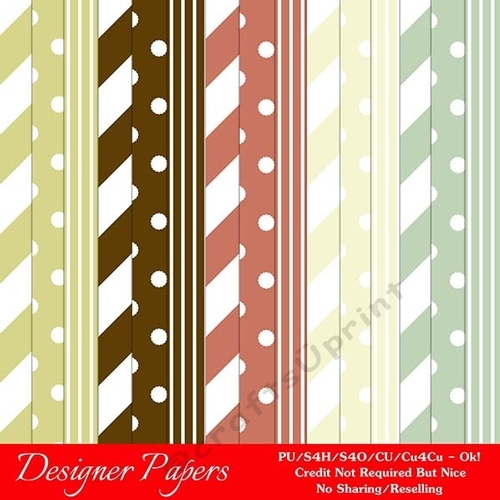 Christmas Colors 10 Chevron, Polka Dots & Stripes A4 Digital Paper ...