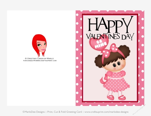 Be Mine - Childrens Printable Valentines Day 5x7 Greeting Card - Little ...
