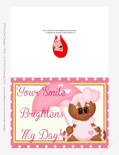 Your Smile - Childrens Printable Valentines Day 5x7 Greeting Card ...