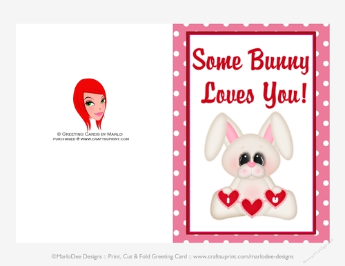 Some Bunny Love You - Childrens Printable Valentines Day 5x7 Greeting ...