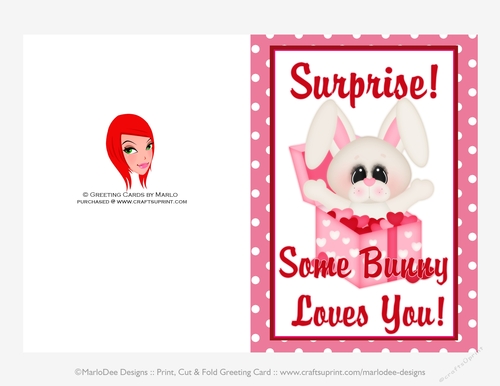 Some Bunny Love You - Childrens Printable Valentines Day 5x7 Greeting ...