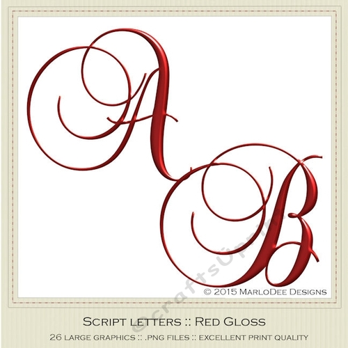 Elegant Script Red Gloss Capital Letter Graphics - CUP761375_70864 ...