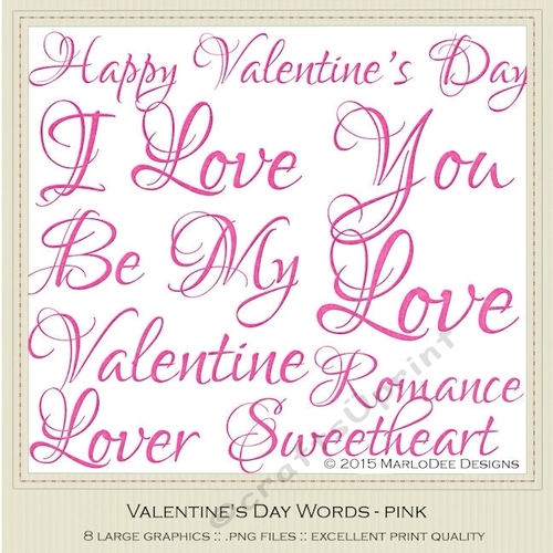 Pink Texture Script Valentines Day Word Art Graphics - CUP761379_70864 ...