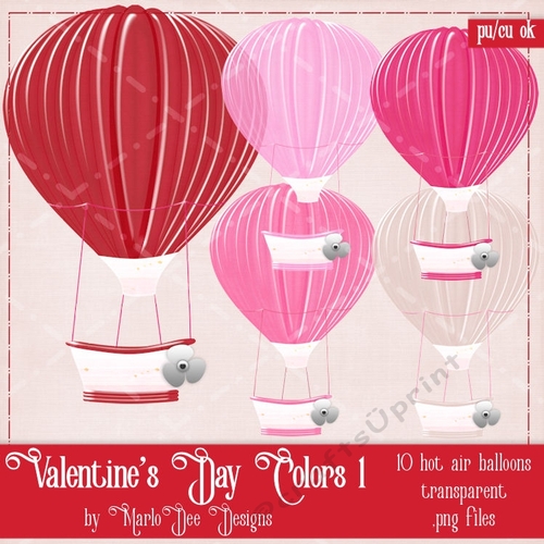 Valentines Day Colors 1 - Hot Air Balloons - CUP763861_70864 | Craftsuprint