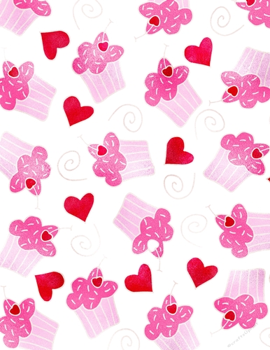 Color Foil Hearts & Cupcakes on a A4 Size White Background 1 {VDC1 ...