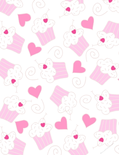 Valentine Colors Cupcakes on a A4 Size White Background 1 {VDC1 ...