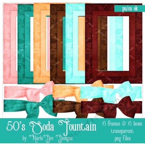 50s Soda Fountain Frames And Bows Graphics Package - CUP764397_70864 ...