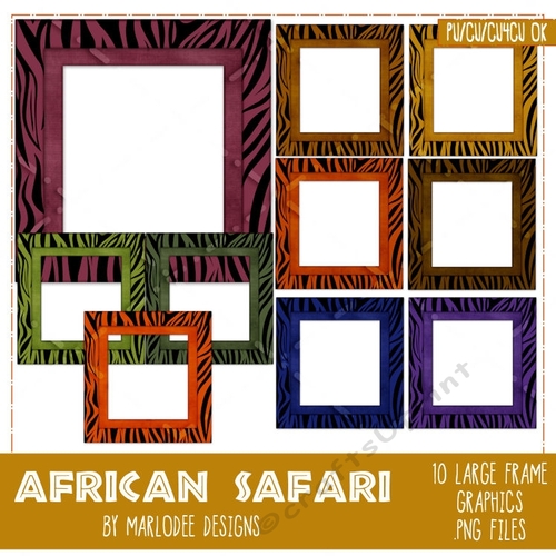 African Safari Square Frame Graphics Package 1 - CUP764412_70864 ...